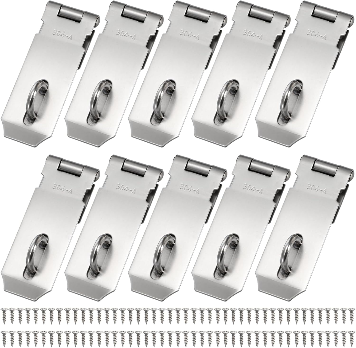 CERPXFF-10 Pack Door Locks Hasp Latch, Stainless Steel Safety Padlock ...