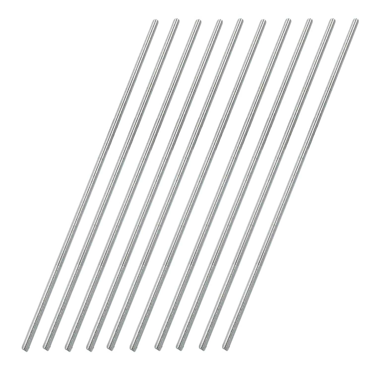 CERPXFF-10 Pack Fully Threaded Rod M3 x 150mm, 304 Stainless Steel ...