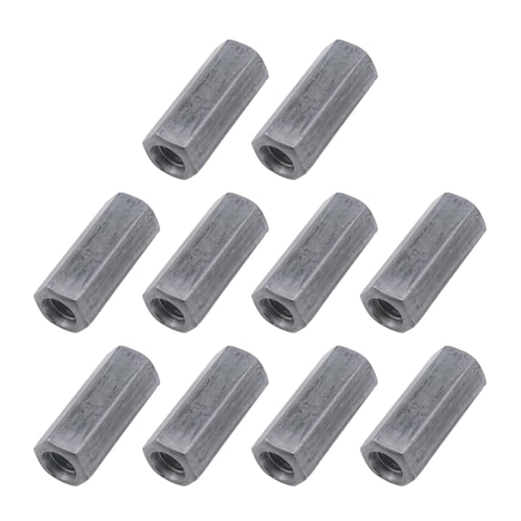 CERPXFF-10-Pack M6 Hex Coupling Nut, Galvanized Low Carbon Steel Hex ...