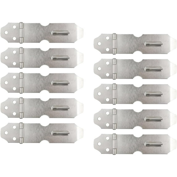 CERPXFF-10 Pcs 304 Stainless Steel Padlock Hasp 4 Inch Safety Packlock ...