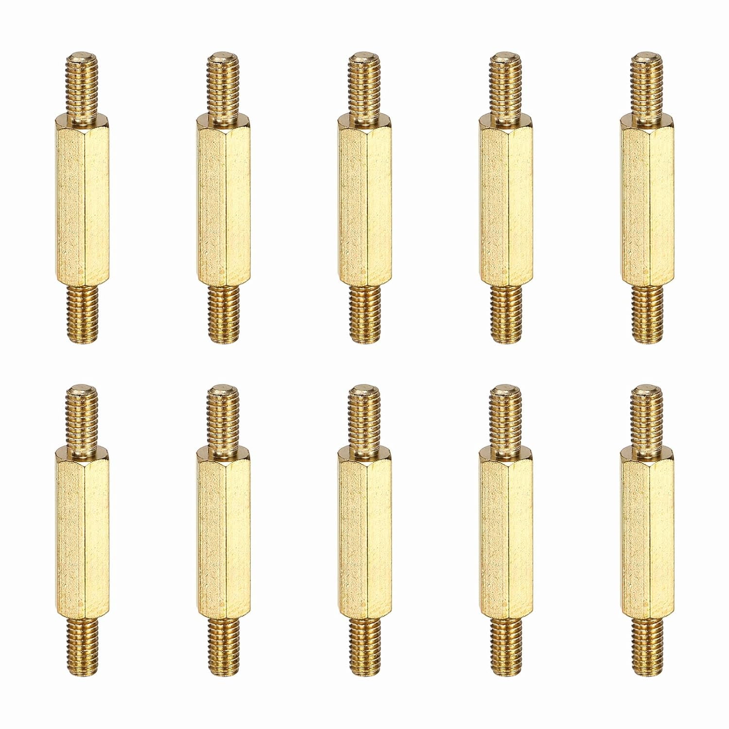 CERPXFF-10 Pcs Double Ended Copper Stud Nut, M3x6+15+6mm Male to Male ...