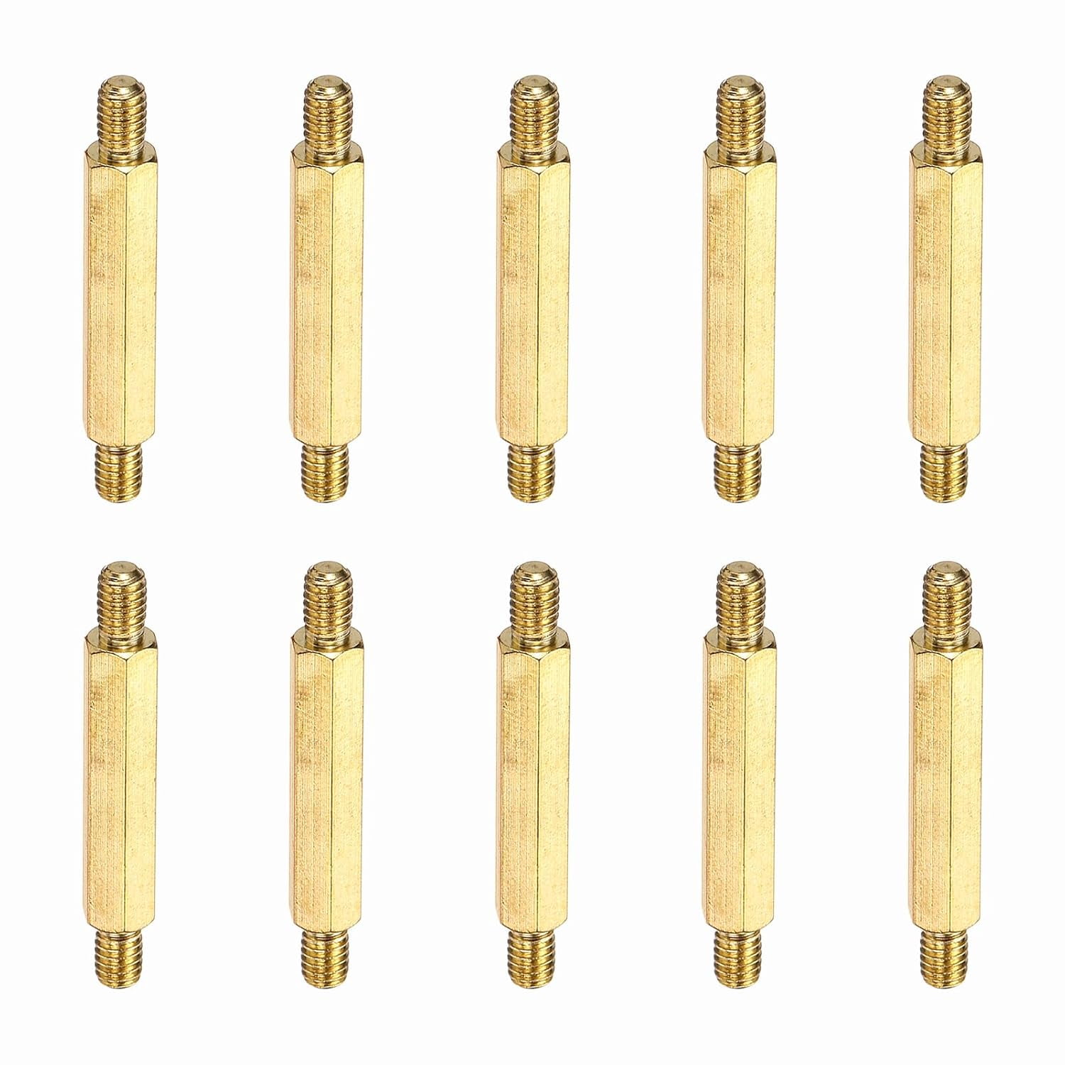 CERPXFF-10 Pcs Double Ended Copper Stud Nut, M4x6+25+6mm Male to Male ...