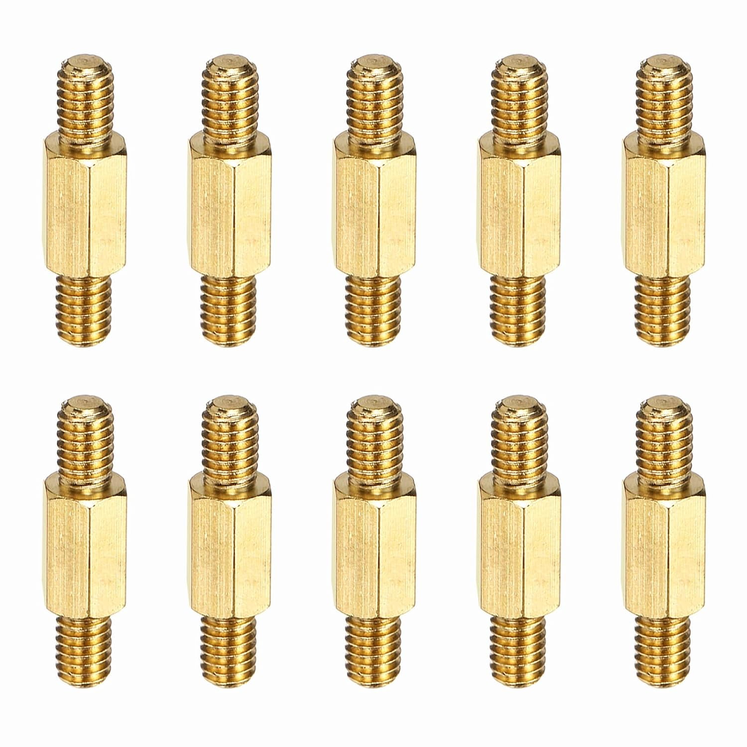 CERPXFF-10 Pcs Double Ended Copper Stud Nut, M4x6+9+6mm Male to Male ...