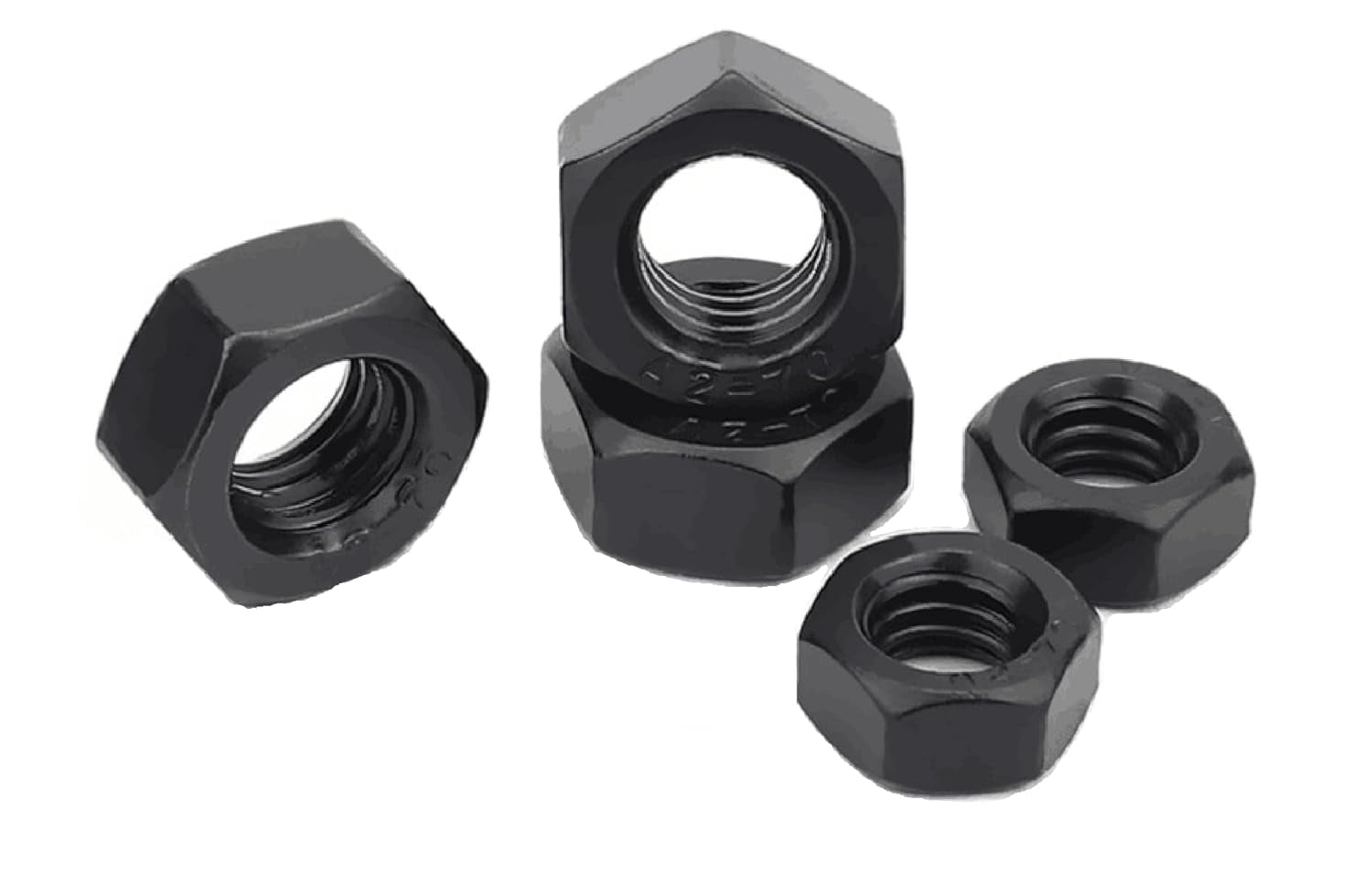 CERPXFF-(10 Pcs) M12 Black Hex Nut, 304 Stainless Steel Hex Nut, Black ...