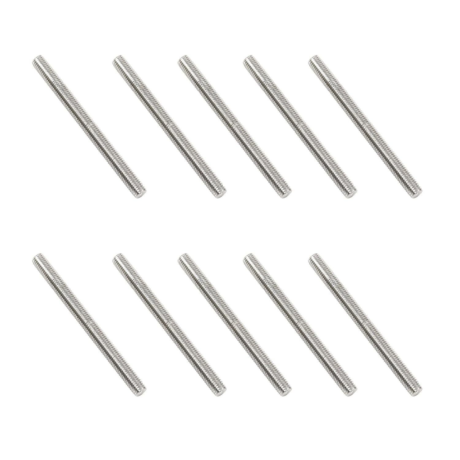 CERPXFF-10 Pcs M3 x 150mm Threaded Rods 0.5mm Pitch 304 Stainless Steel ...