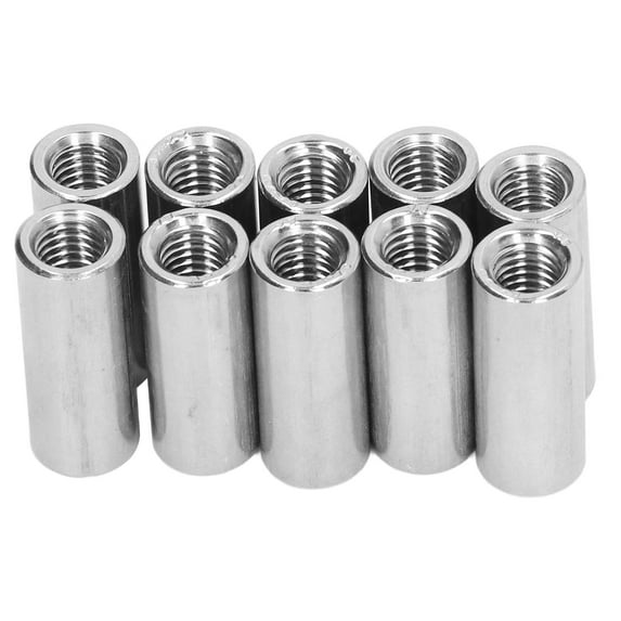 CERPXFF-10 Pcs Round Coupling Nut M8 x 1.25 Female Thread 12mm Outer ...