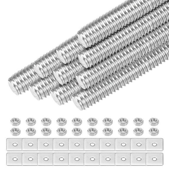CERPXFF-10-Set Fully Threaded Rod, M3x20mm 304 Stainless Steel Right ...