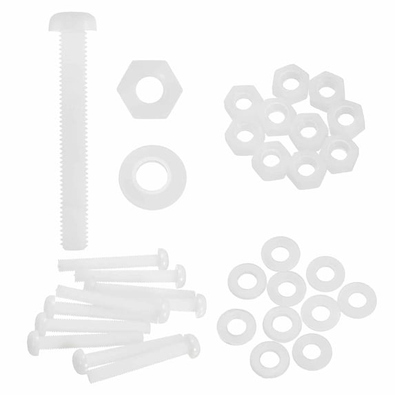 CERPXFF-10 Set M8x60mm Nylon PA66 Plastic Cross Round Head Screw ...