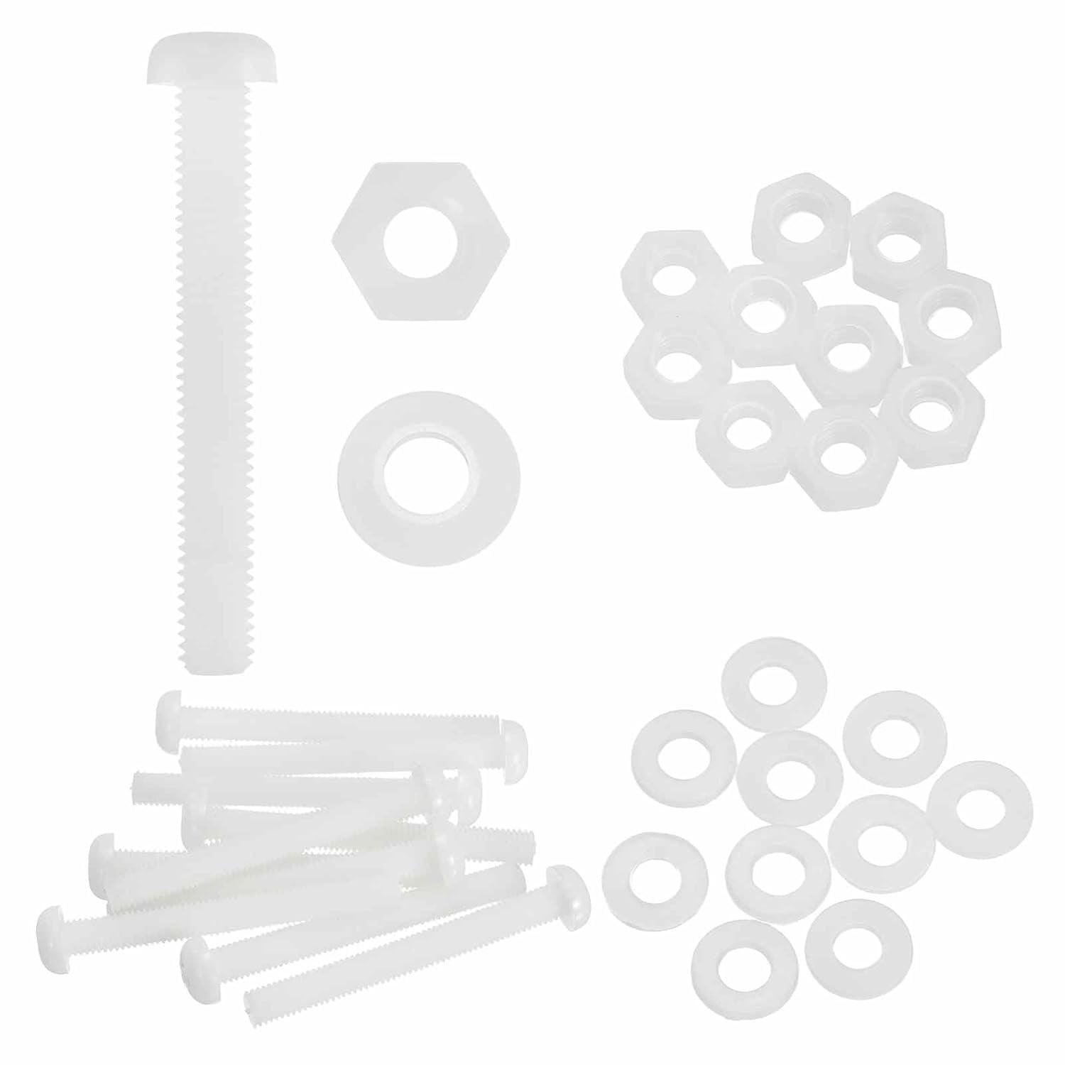 CERPXFF-10 Set M8x70mm Nylon PA66 Plastic Cross Round Head Screw ...