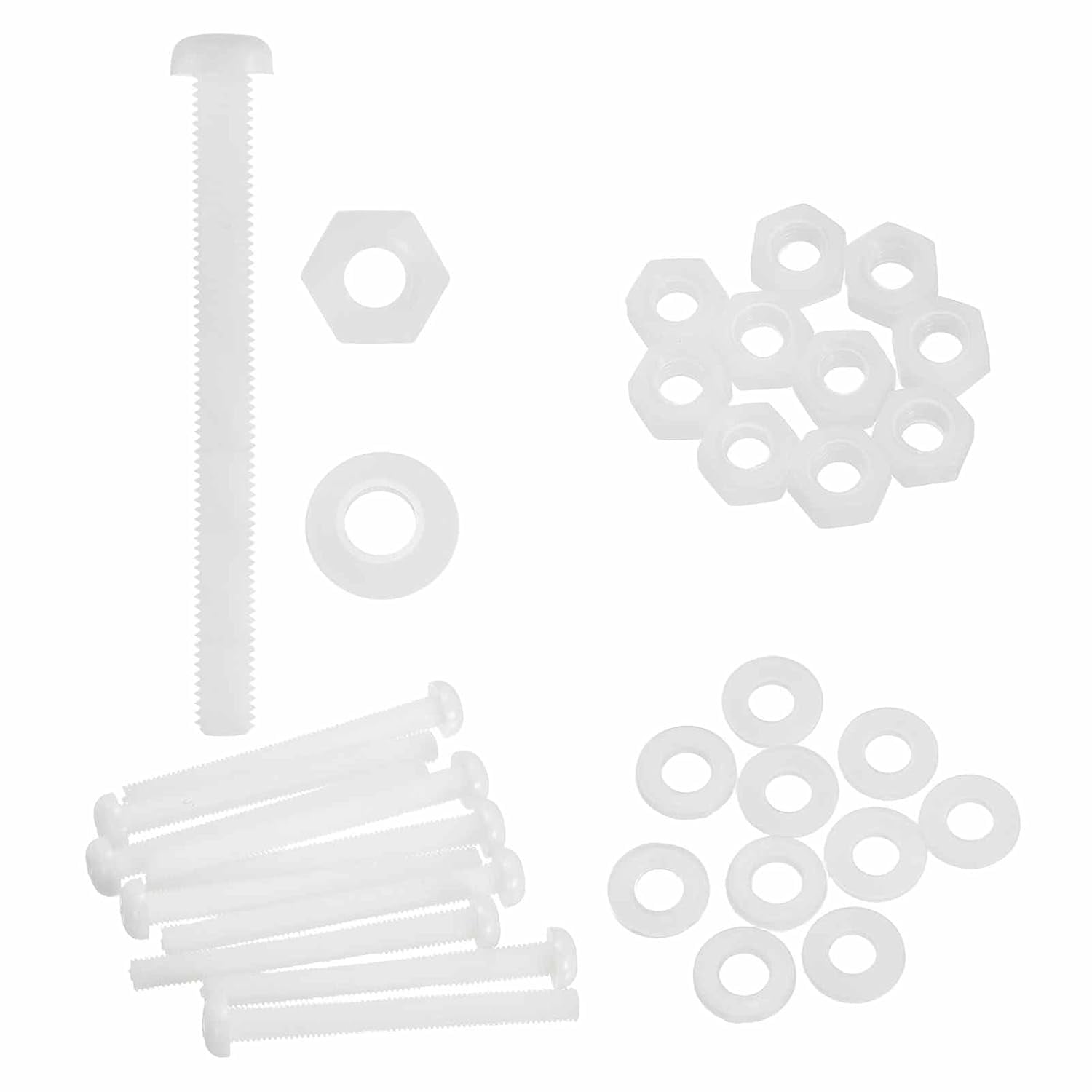 CERPXFF-10 Set M8x80mm Nylon PA66 Plastic Cross Round Head Screw ...