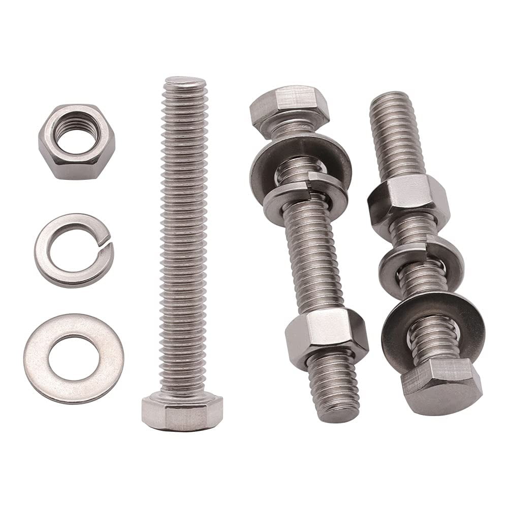 CERPXFF-(10 Sets) 1/4-20 x 3/4" Stainless Steel Hex Bolts & Hex Nuts ...