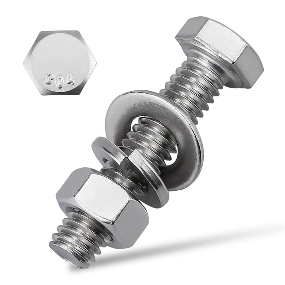 CERPXFF-(10 Sets) 5/16-18 x 1-1/2" Hex Bolt and Nut Kit, 304 Stainless ...