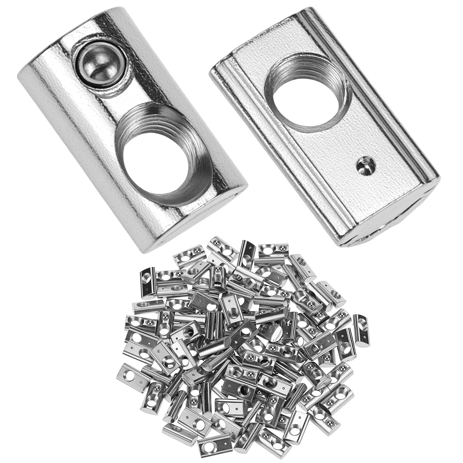 CERPXFF-100 Pcs 2020 Series M5 Half Round Roll in Spring T Nuts, for ...