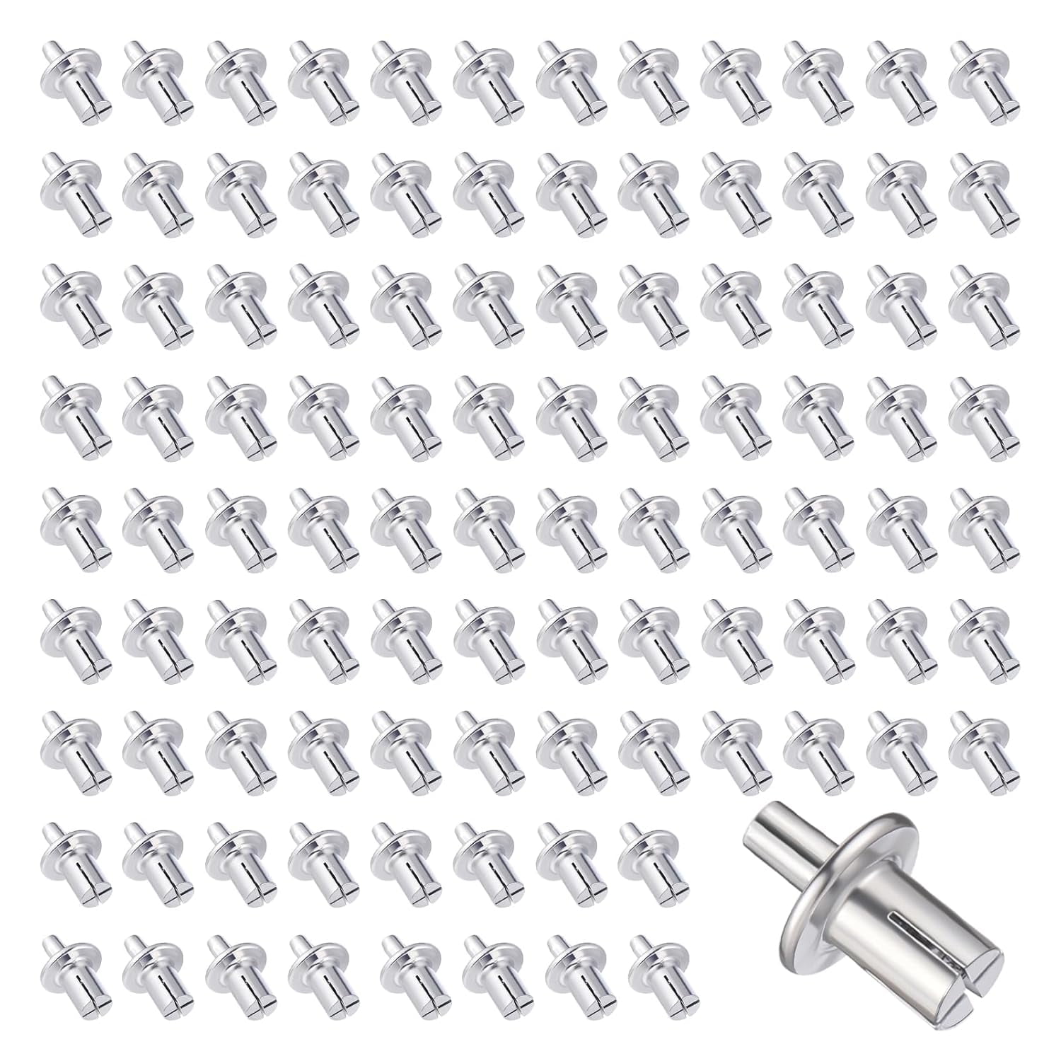 CERPXFF-100 Pcs M5 x 7 mm Hammer Drive Rivets, Aluminum Core Rivets ...
