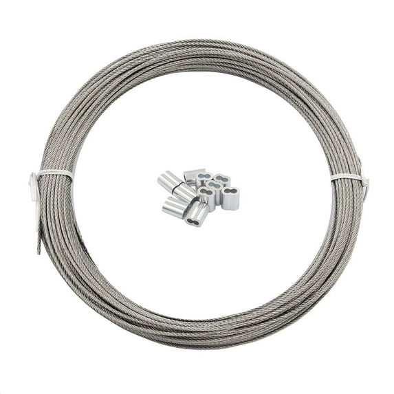CERPXFF-100 ft 304 Stainless Steel Cable Wire Rope 1/16 inch (1.5 mm ...