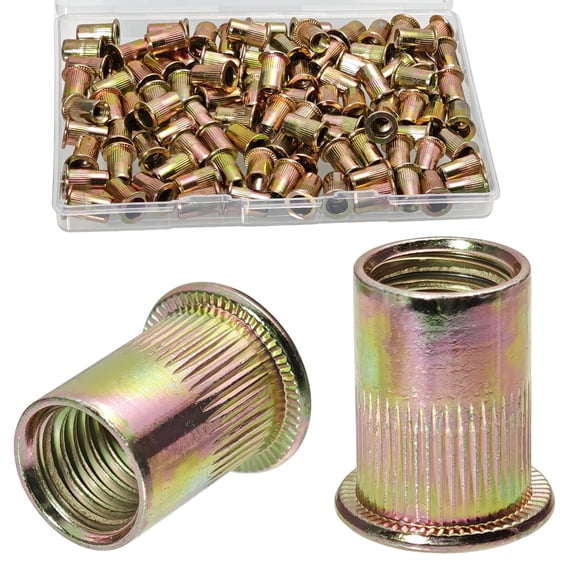 CERPXFF-100PCS M6 Rivet Nuts Carbon Steel Zinc Plated Metric Rivets ...