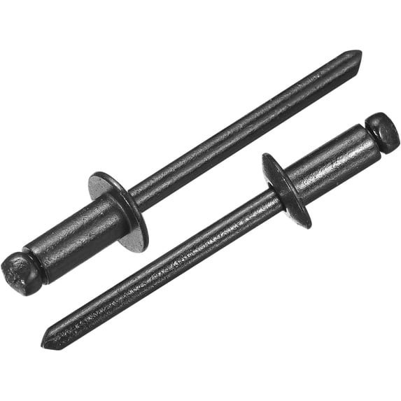 CERPXFF-100Pcs 3/16"x3/8" Round Head Blind Rivets, Zinc-Plated Carbon ...