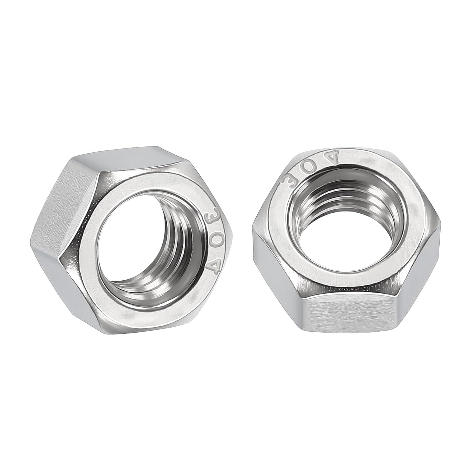 CERPXFF-100pcs Hex Nuts - [3/8"-16] 304 Stainless Steel 18-8 (A2-70 ...