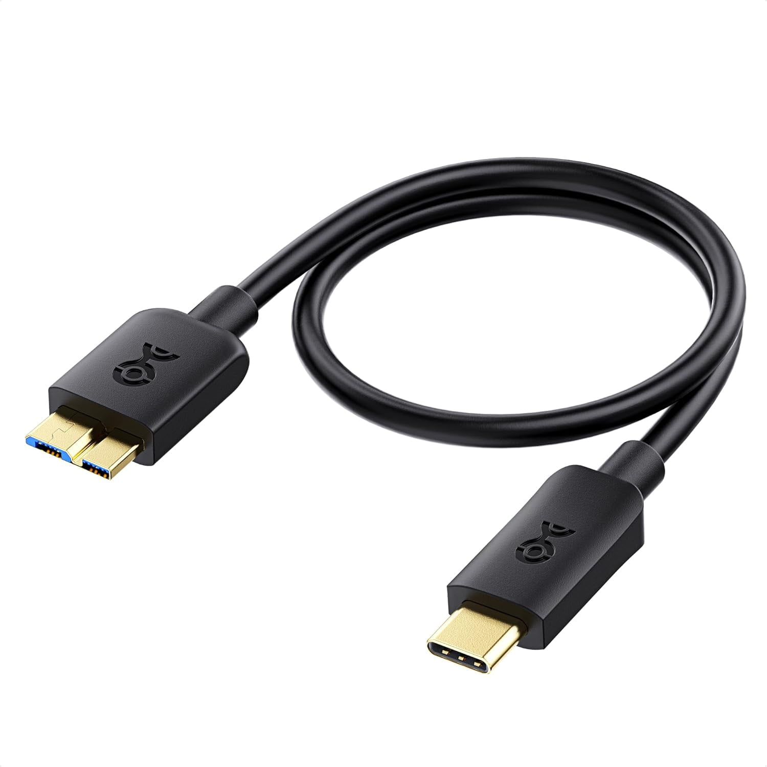 CERPXFF-10Gbps Short USB C to Micro USB 3.0 Cable - 1ft, USBC Hard ...