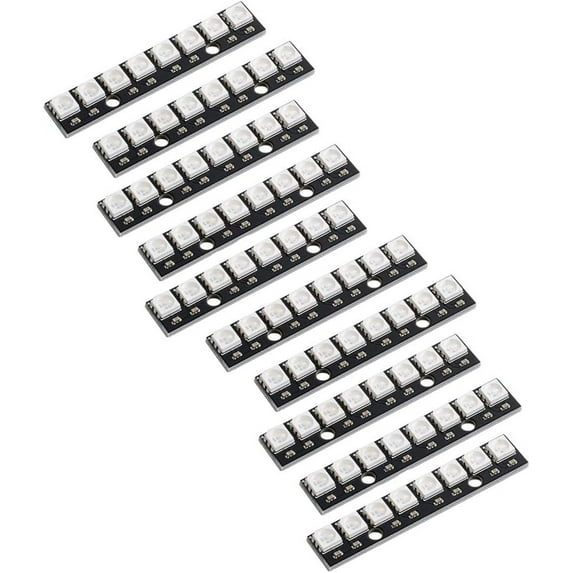 CERPXFF-10PCS 8 RGB LED Stick 8 X WS2812B 5050 RGB LED with Integrated ...