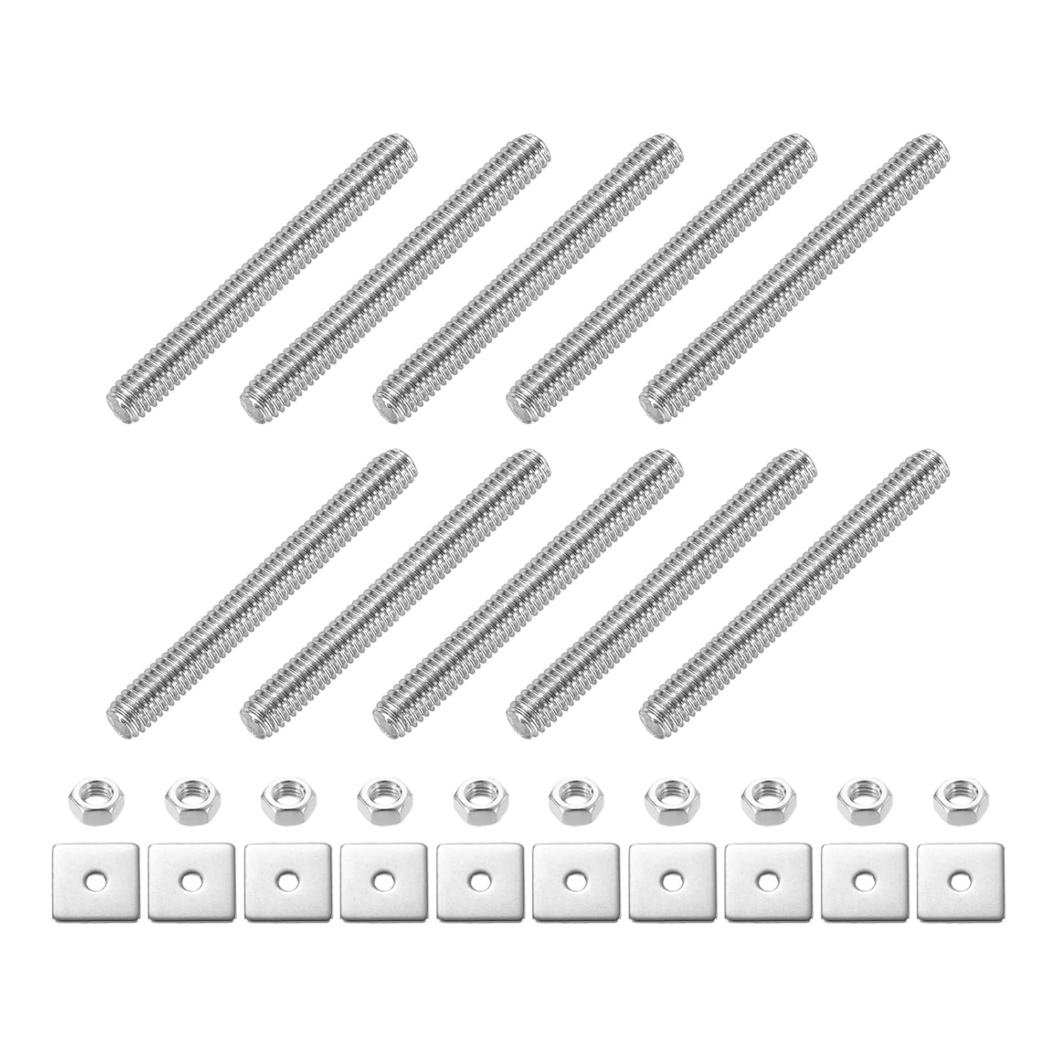 CERPXFF-10Pcs Fully Threaded Rod, M3 x 25mm 304 Stainless Steel Fully ...