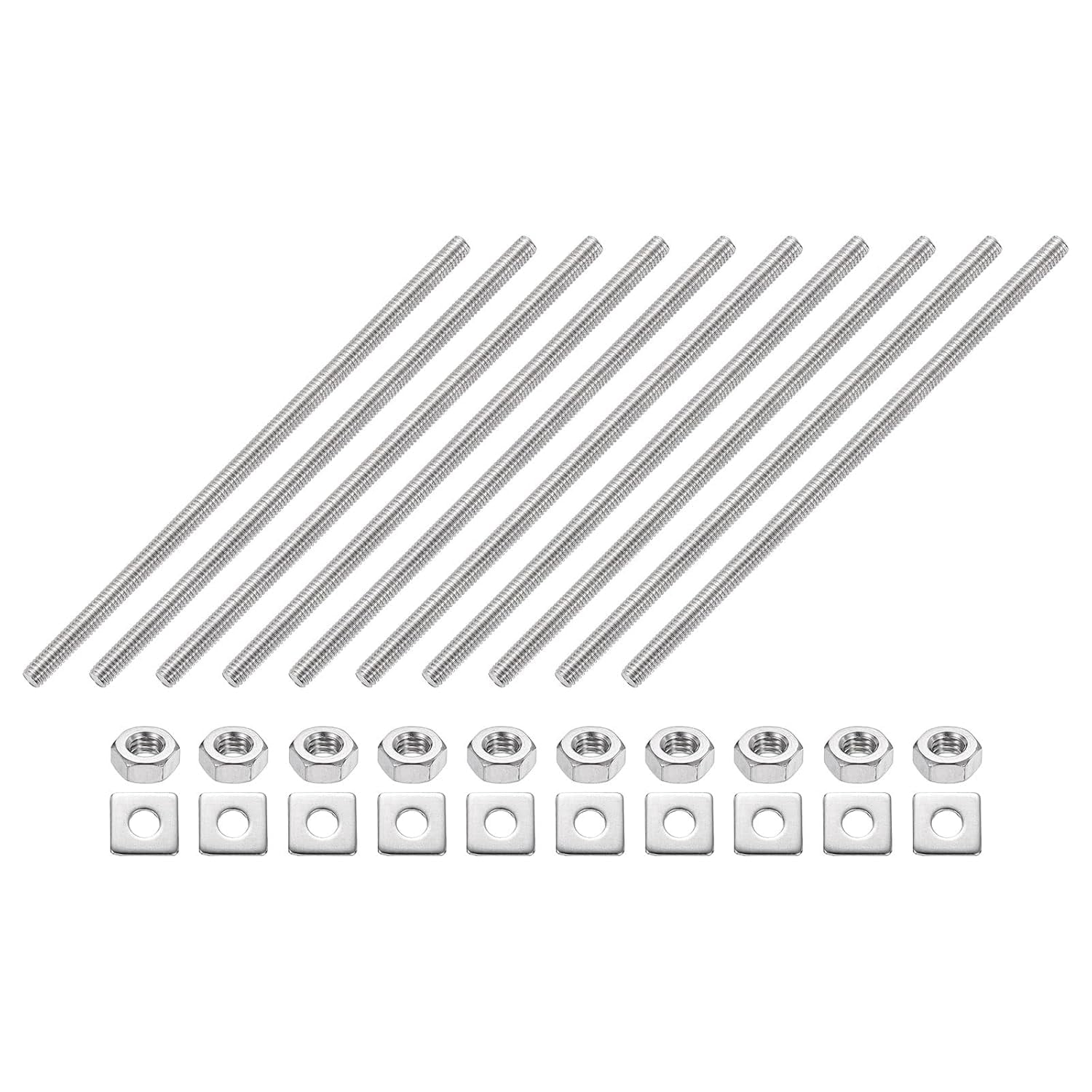 CERPXFF-10Pcs Fully Threaded Rod, M4-0.7 Thread Pitch 100mm Length ...