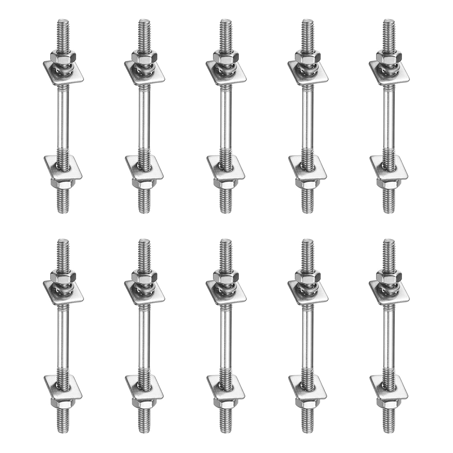 CERPXFF-10Pcs M4x70mm 304 Stainless Steel Double End Threaded Stud ...