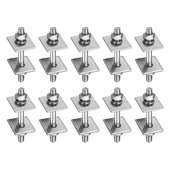 CERPXFF-10Pcs M6x50mm 304 Stainless Steel Double End Threaded Stud ...