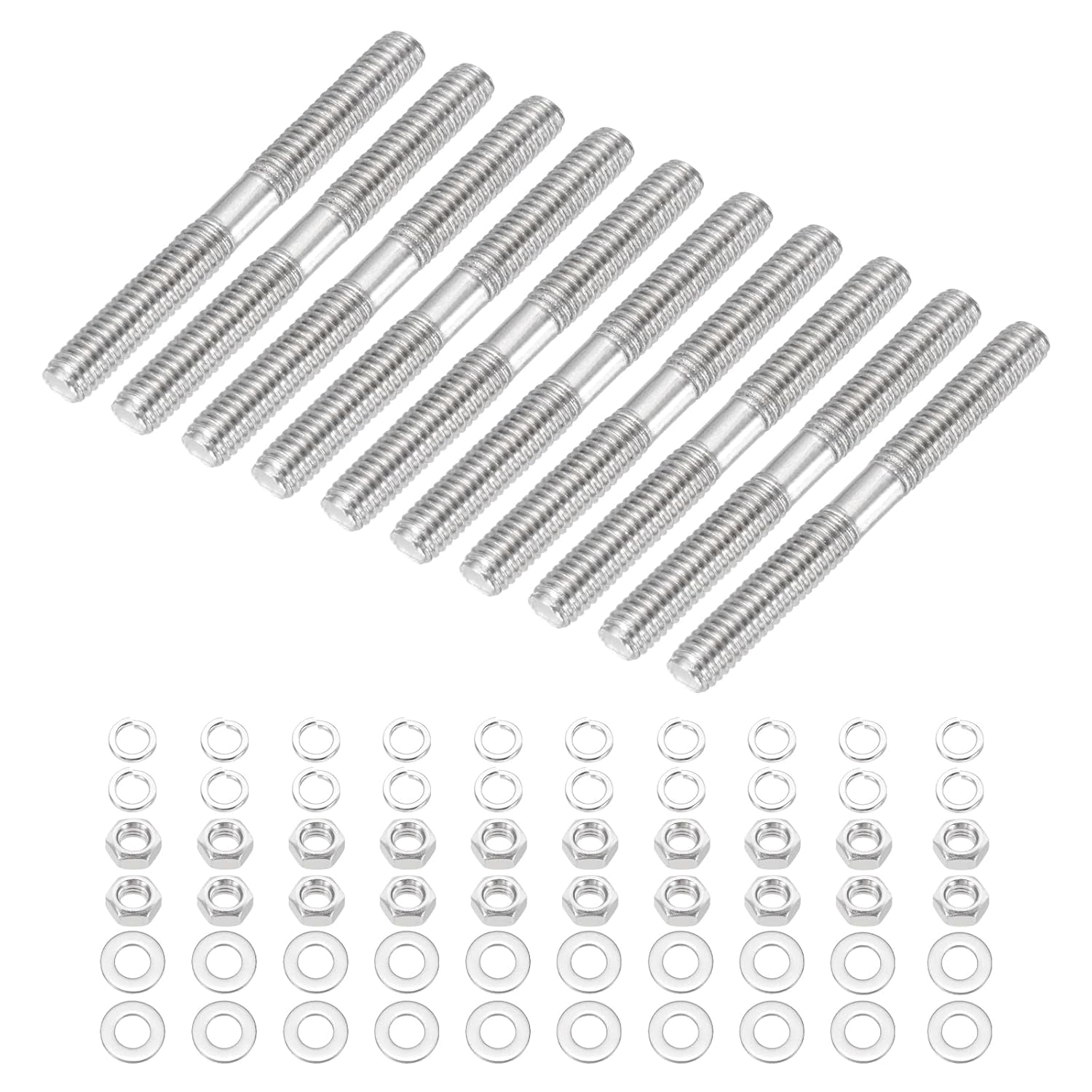 CERPXFF-10Set M3x30mm Double Ended Stud Screws, 304 Stainless Steel ...