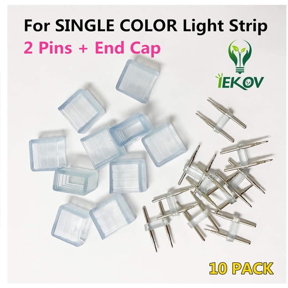 CERPXFF-10pack of 2PINS and END Cap High Voltage Single Color Light ...