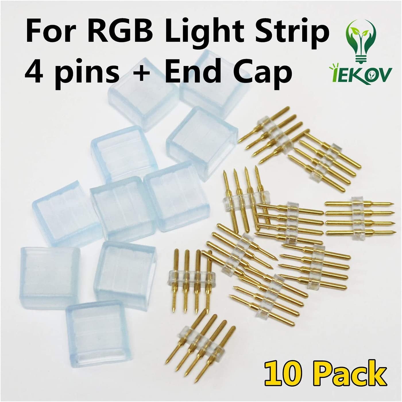 CERPXFF-10pack of 4PINS and END Cap High Voltage RGB Light Strip ...