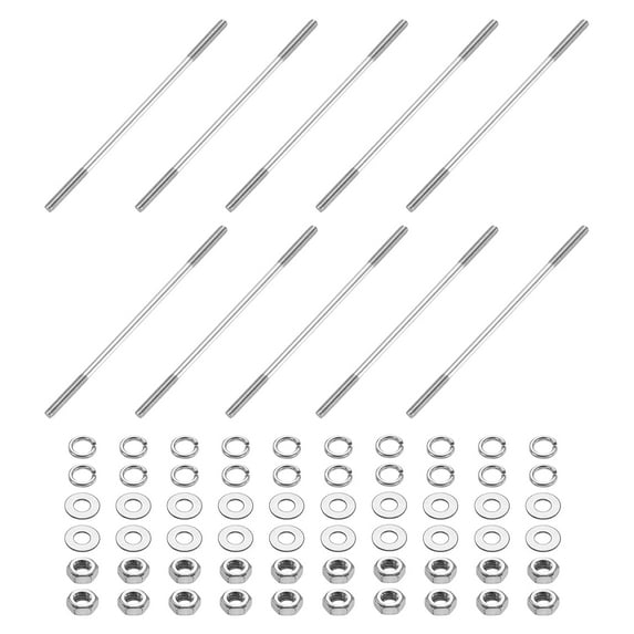 CERPXFF-10pcs Double Ended Stud Screws, M3x80mm 304 Stainless Steel ...
