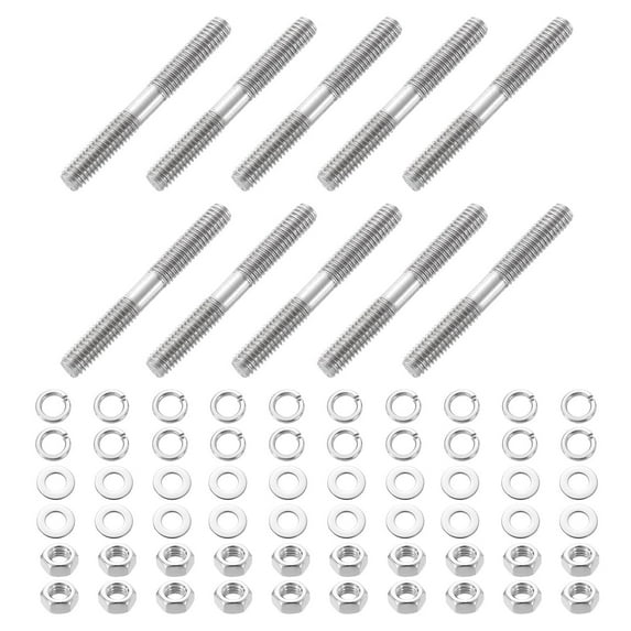 CERPXFF-10pcs Double Ended Stud Screws, M6x50mm 304 Stainless Steel ...
