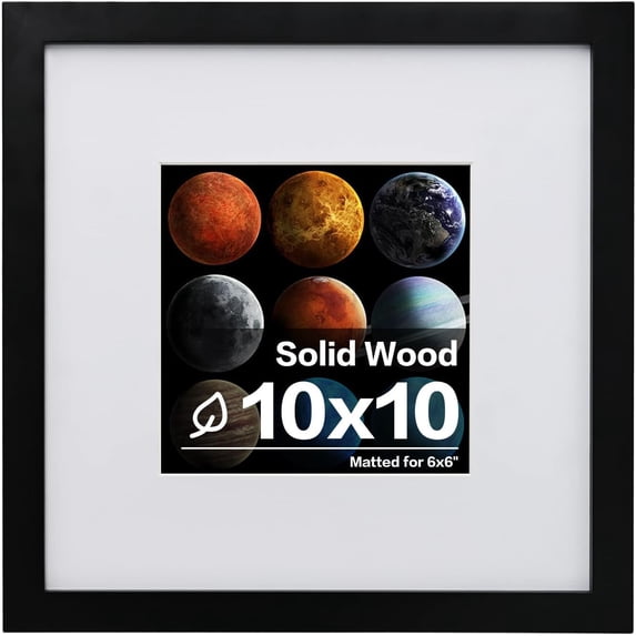 CERPXFF-10x10 Picture Frame, Made of Solid Wood with Plexiglass, for ...