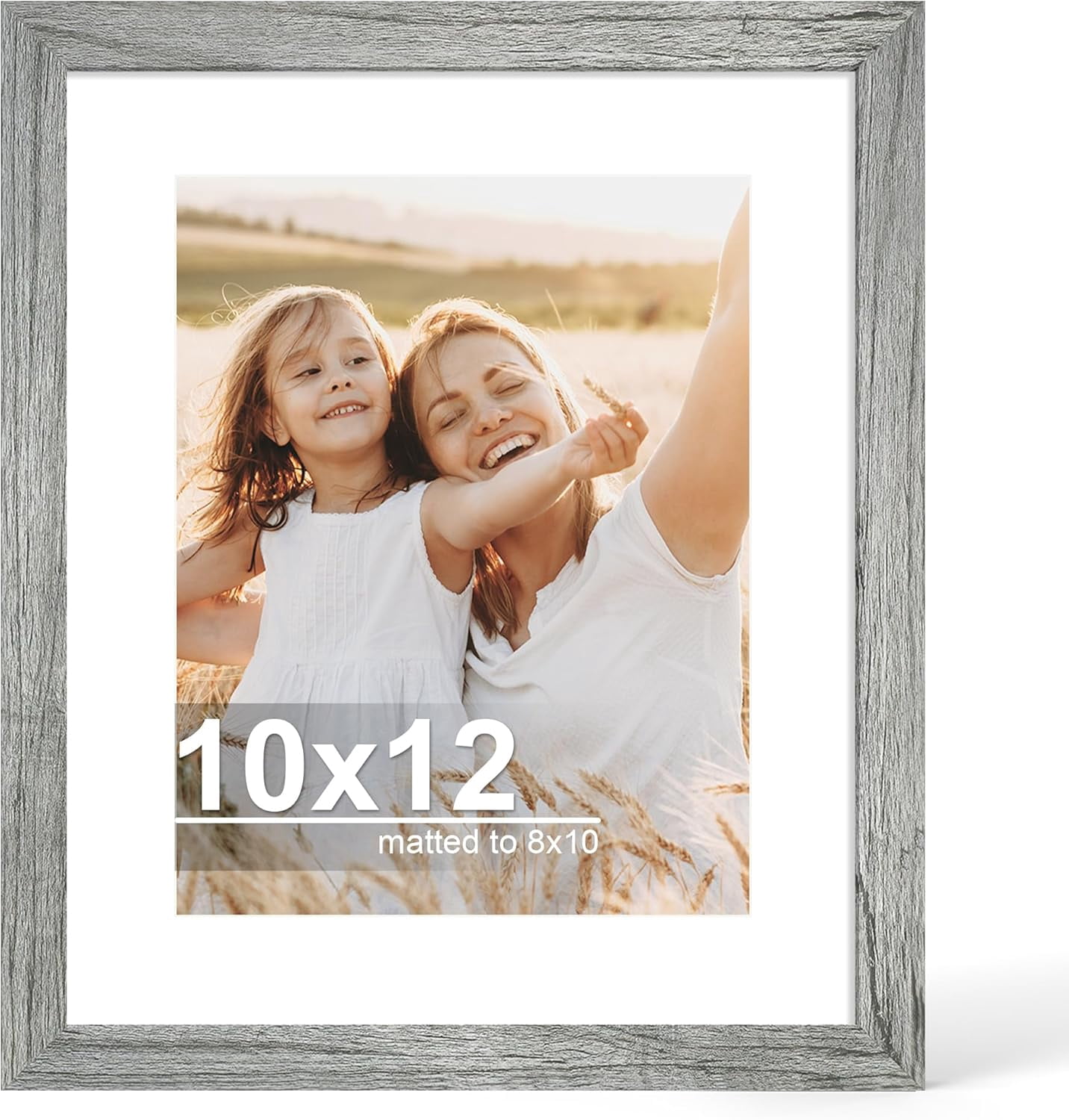 CERPXFF-10x12 Picture Frame with Glass, Display Pictures 8x10 with Mat ...