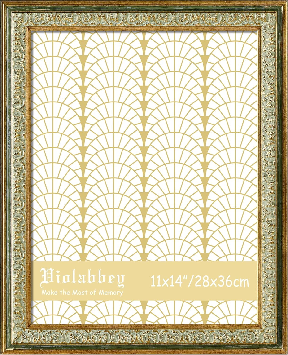 CERPXFF-11x14 Picture Frame Green, Vintage Photo Frames Ornate without ...