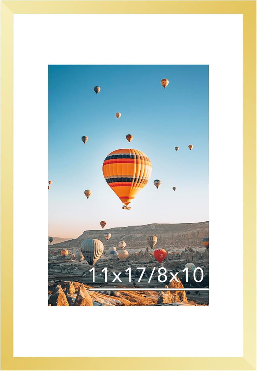 CERPXFF-11x17 Picture Frame Gold with 8x10 Mat, Display Photo 8x10 with ...