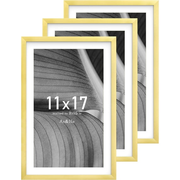 CERPXFF-11x17 Picture Frame, Gold Photo Frame for Tabletop and Wall ...