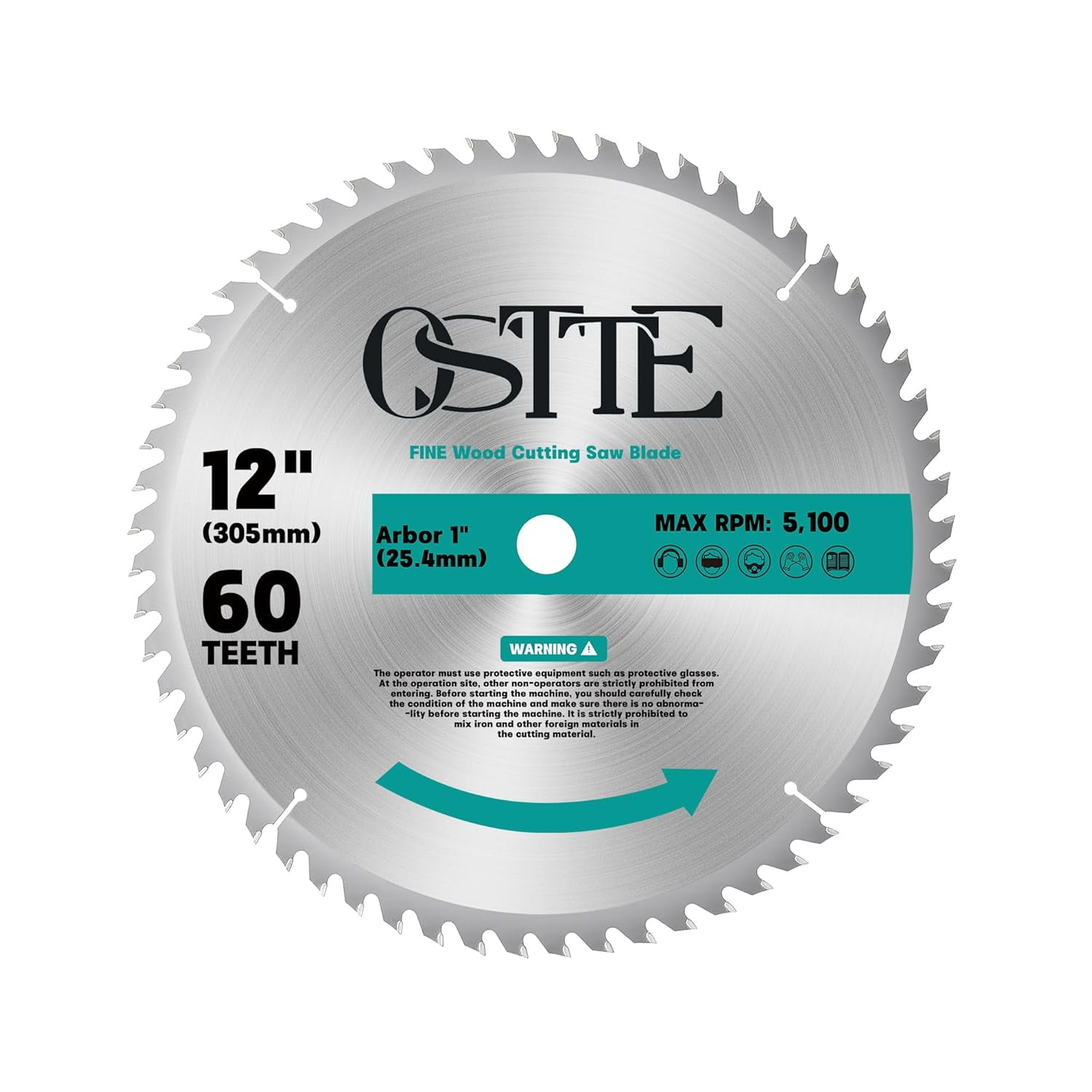 CERPXFF-12-Inch Miter Saw Blades 60-Tooth, Woodworking Saw Blades for ...