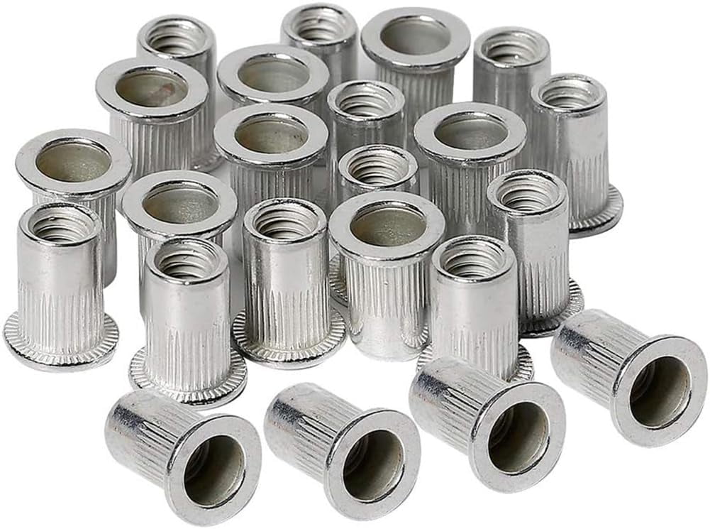 CERPXFF-120pcs 1/4-20 Aluminum Rivet Nuts Threaded Inserts Rivnuts ...