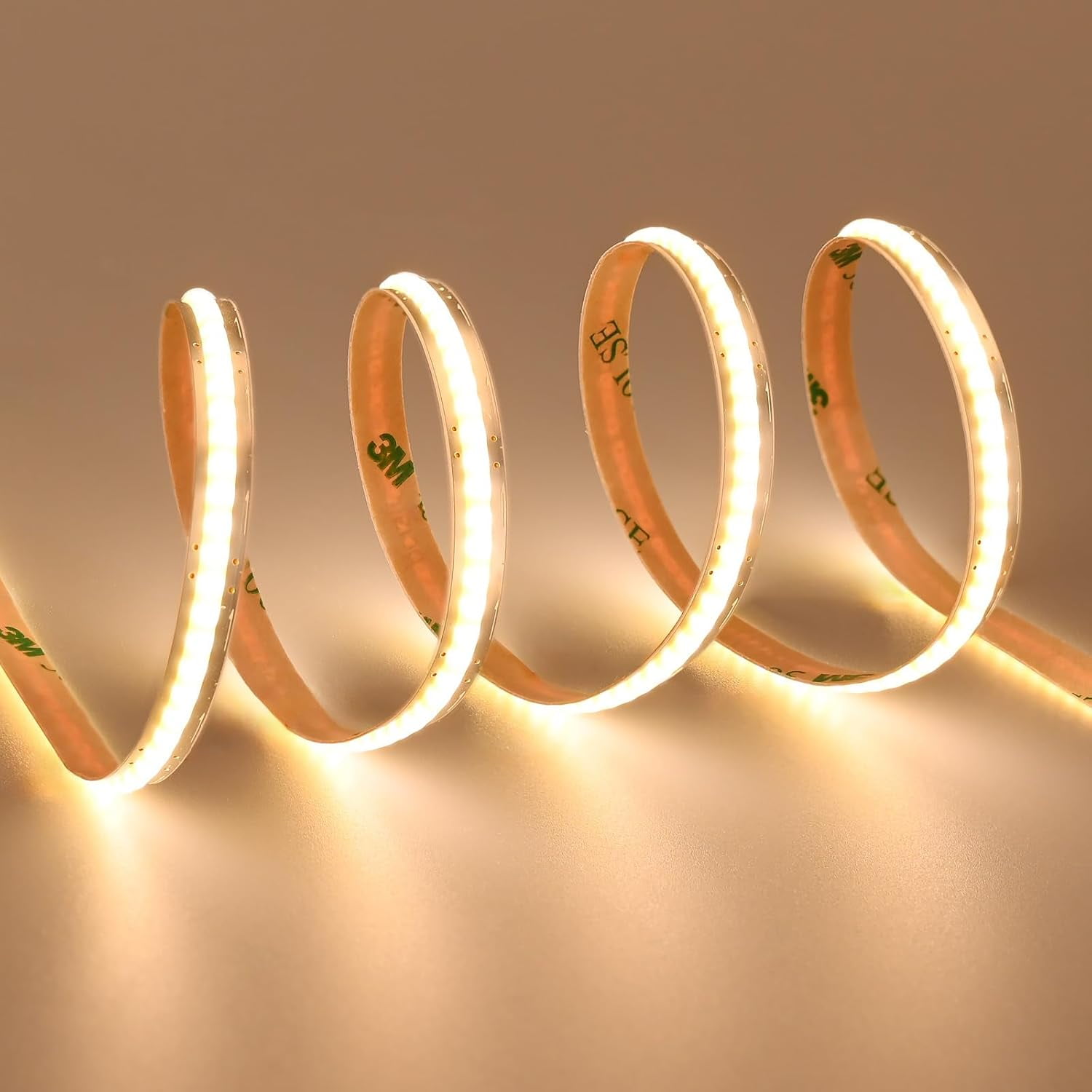 CERPXFF-12V Thin 6.6mm COB LED Strip Light 3000K Warm White 16.4ft(5M ...