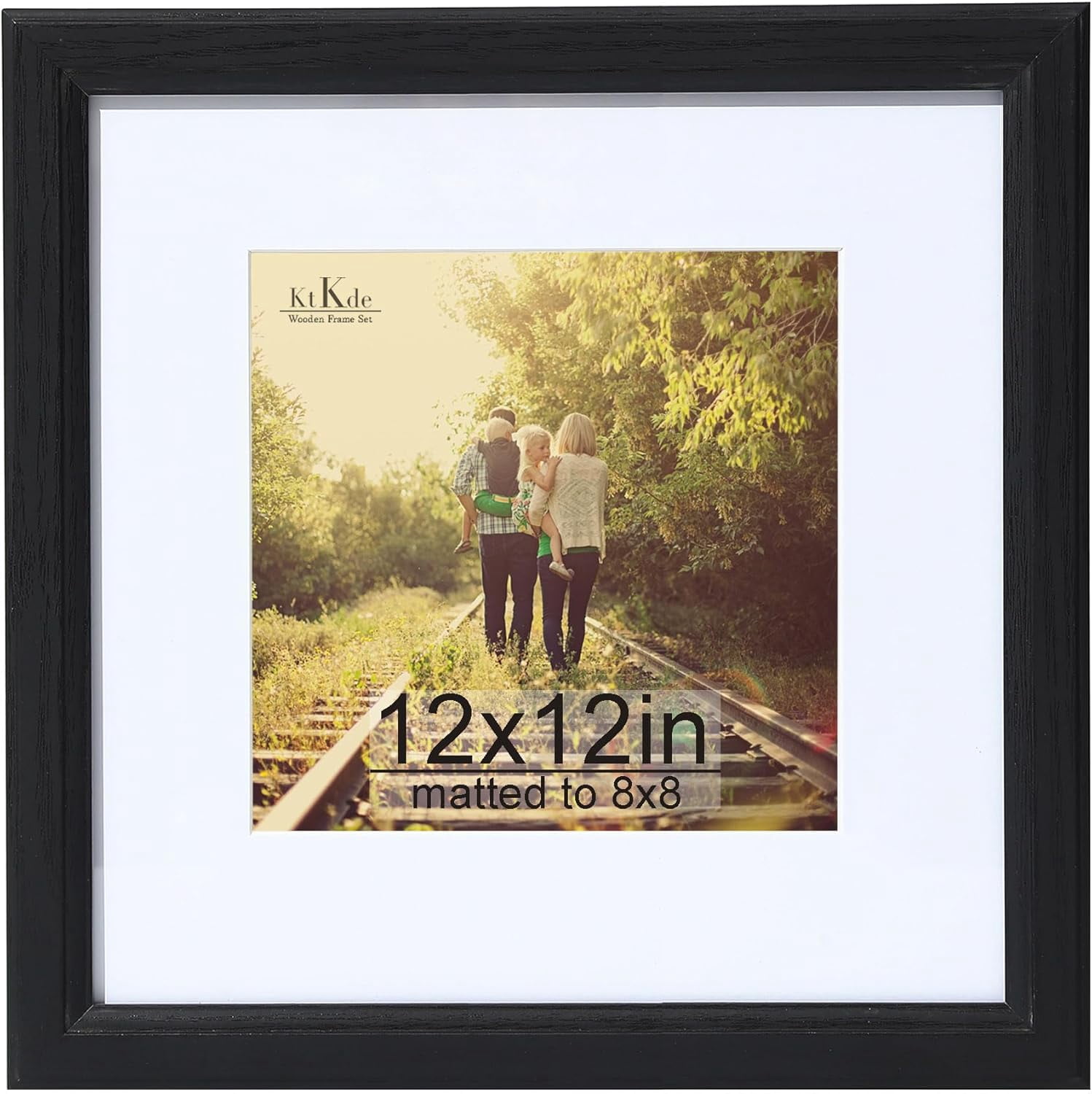 CERPXFF-12x12 Picture Frame Real Glass, Display Pictures 8x8 with Mat ...