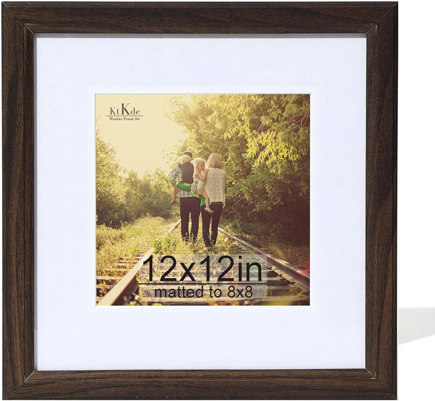 CERPXFF-12x12 Picture Frame Real Glass, Display Pictures 8x8 with Mat ...