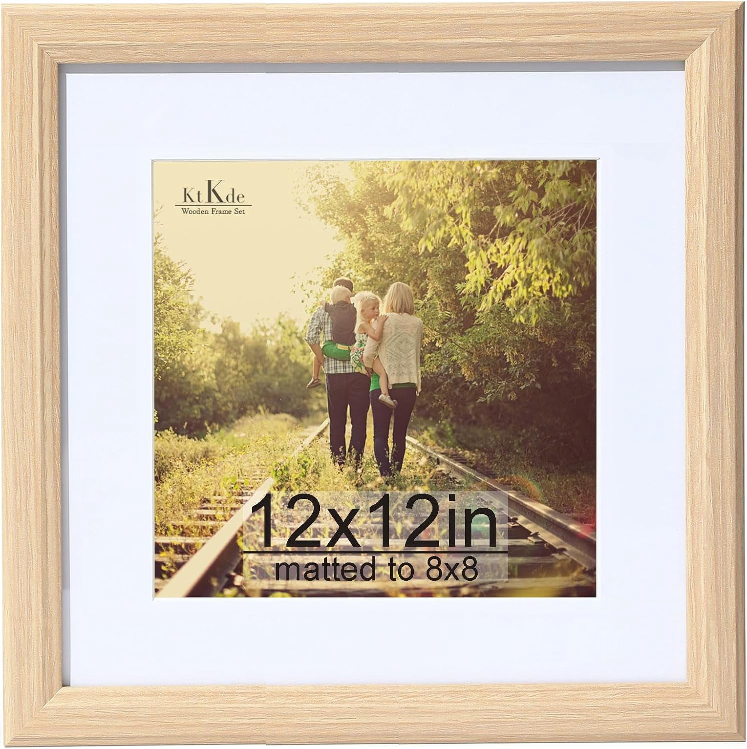 CERPXFF-12x12 Picture Frame Real Glass, Display Pictures 8x8 with Mat ...