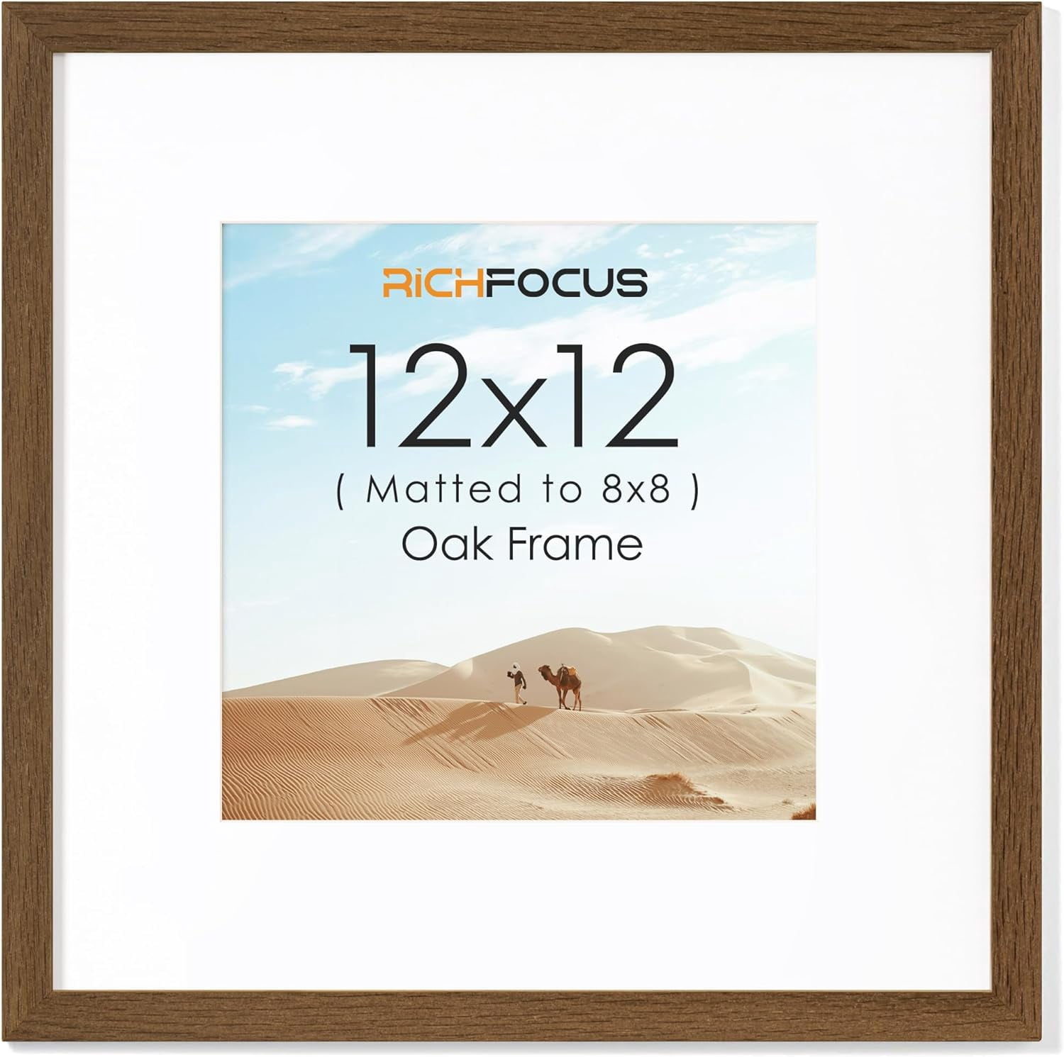 CERPXFF-12x12 Square Frame|Rustic 12x12 Picture Frame with Mat For 8x8 ...
