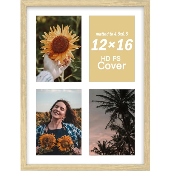 CERPXFF-12x16 Collage Picture Frame, Displays 4 Photos in 5x7 Size ...