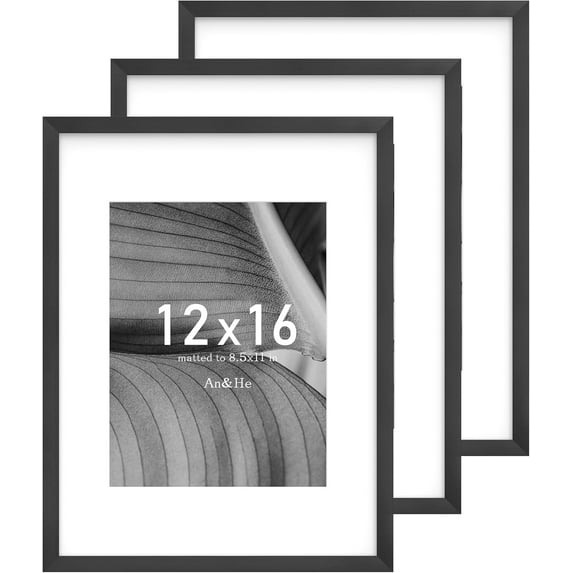 CERPXFF-12x16 Picture Frame, Black Photo Frame for Tabletop and Wall ...