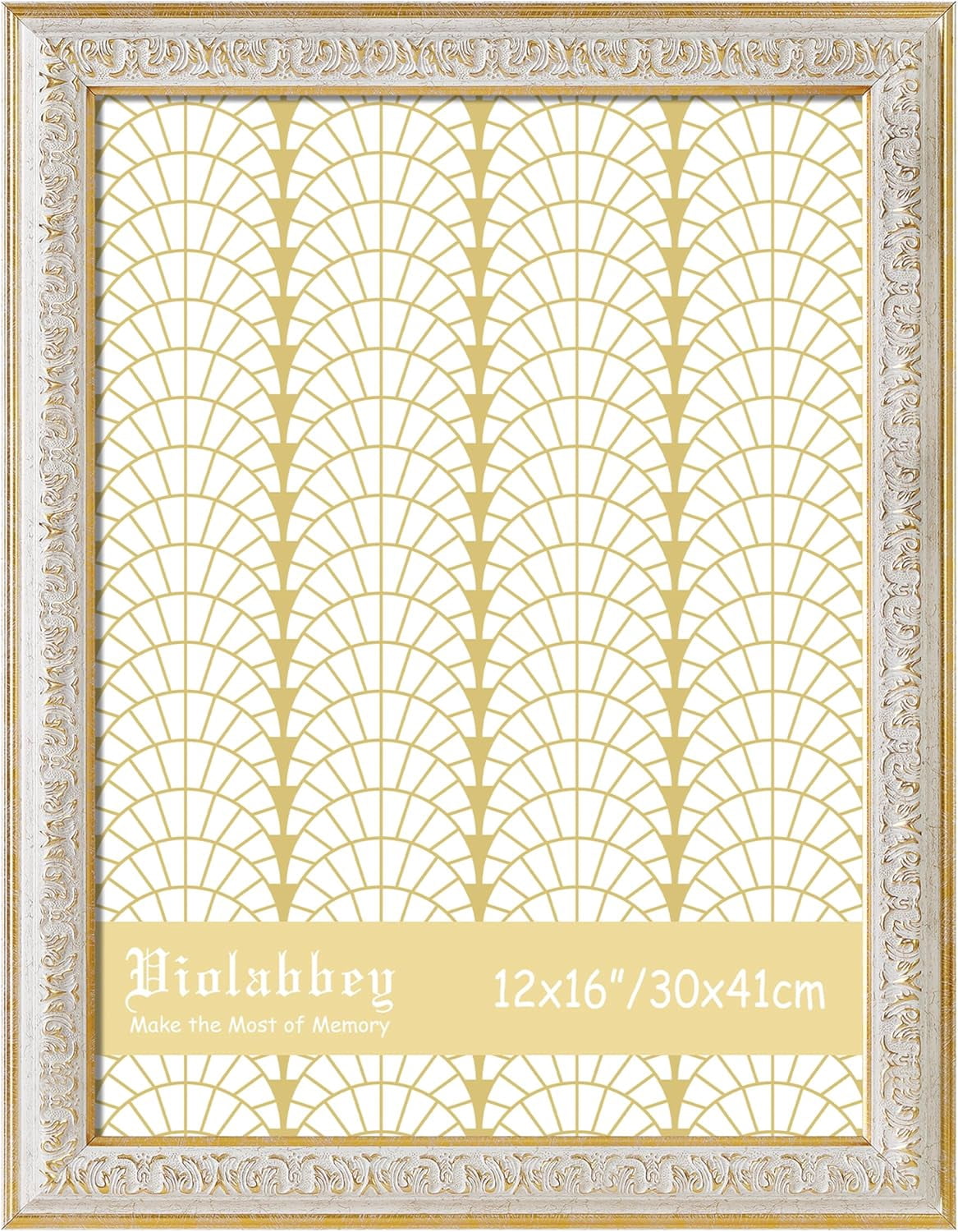 CERPXFF-12x16 Picture Frame White, Vintage Photo Frames Ornate without ...