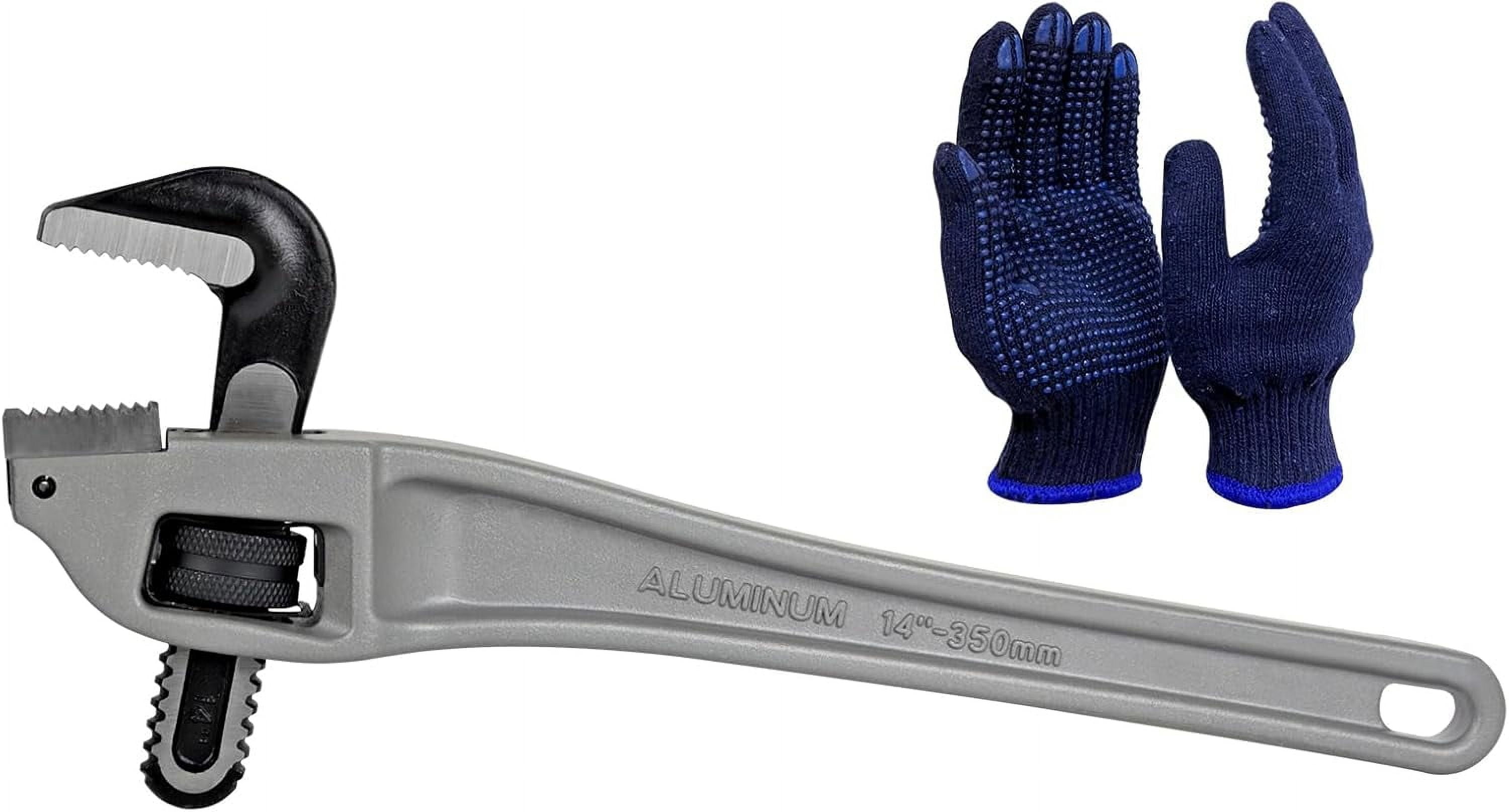 CERPXFF-14 Inch Aluminum Offset Pipe Wrench, 3"/76mm Adjustable Jaw ...