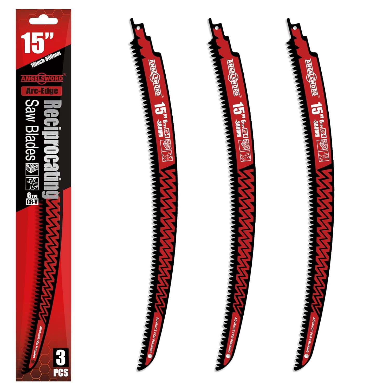 CERPXFF-15 Inch Arc Edge Reciprocating Saw Blade, 6TPI Wood Pruning Saw ...